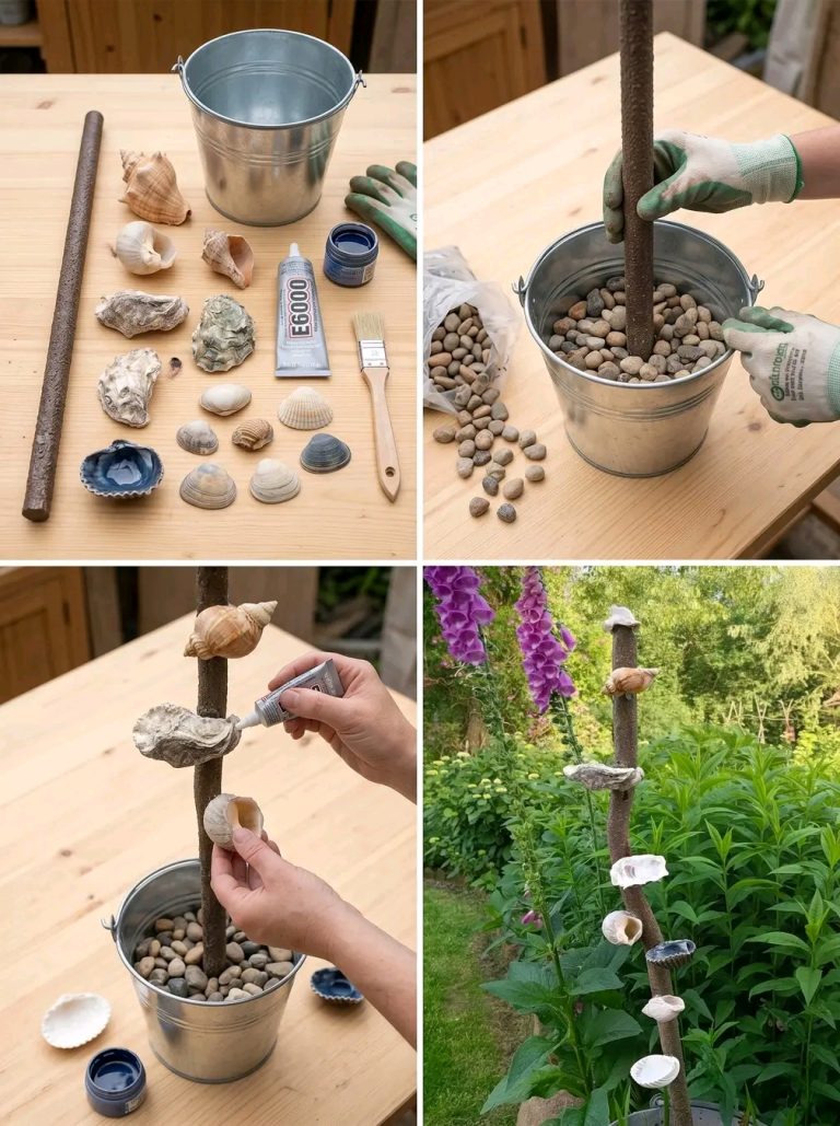 How to Make a Seashell Garden Water Station: A Beautiful DIY Bird, Bee ...