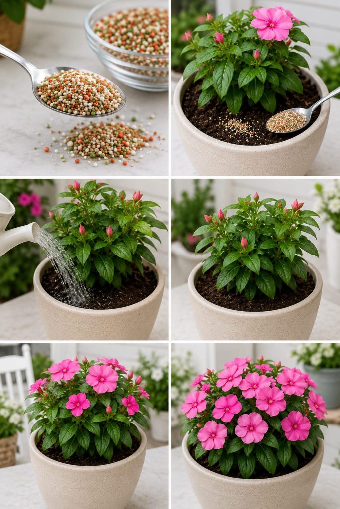 How to Use Slow-Release Fertilizer Granules to Help Vinca Flowers Grow ...