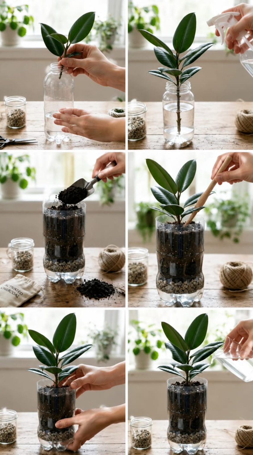 How to Grow a Rubber Plant Cutting in a Plastic Bottle: A Complete ...